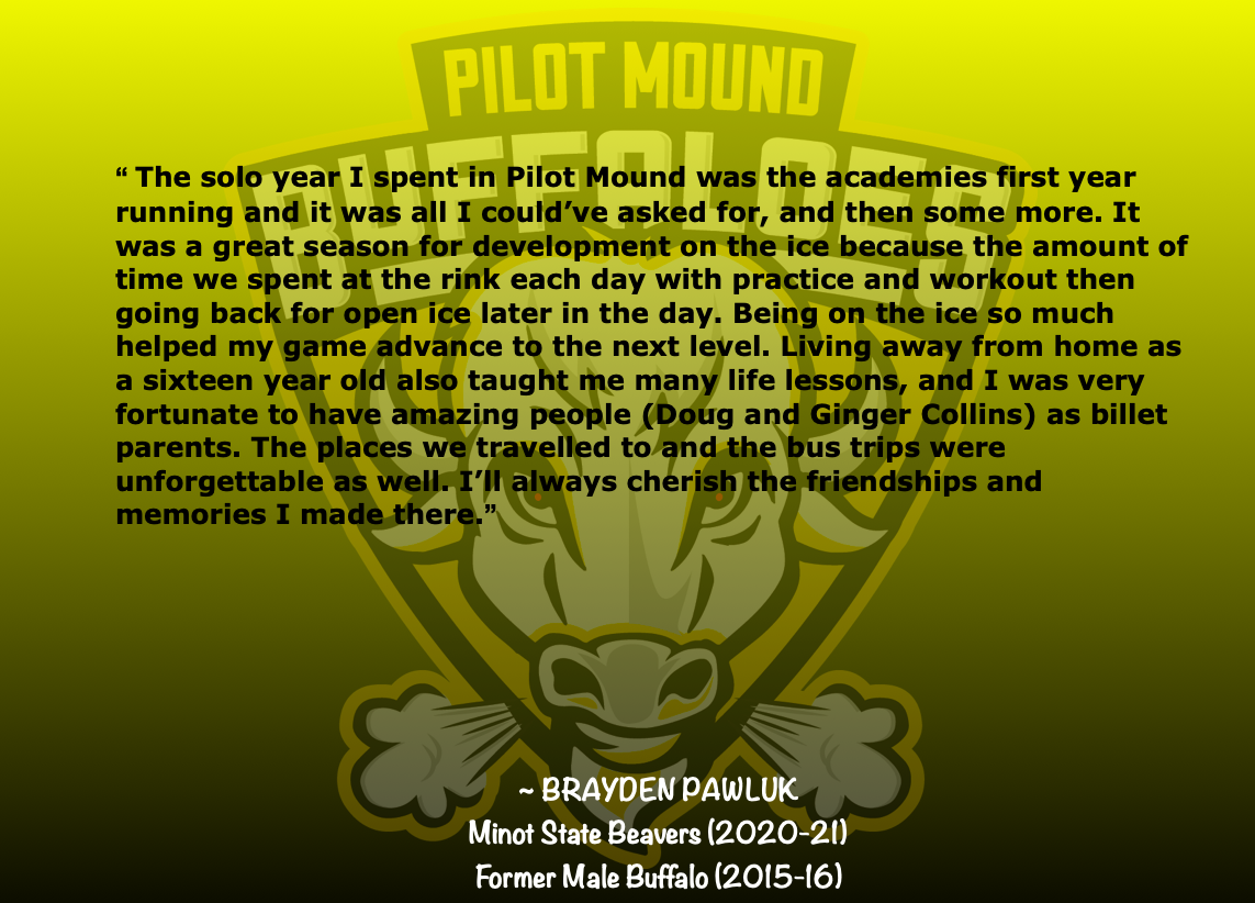 "Where Are They Now" - Brayden Pawluk - PILOT MOUND HOCKEY ACADEMY