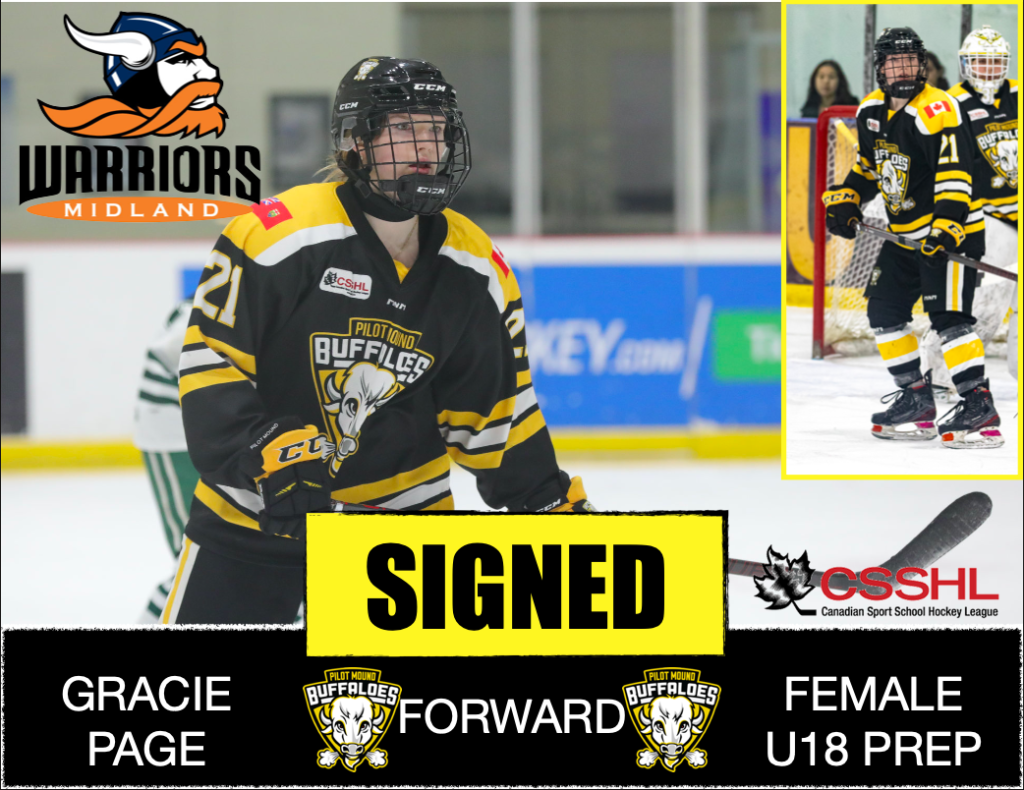 FEMALE ADVANCEMENT – GRACIE PAGE - PILOT MOUND HOCKEY ACADEMY