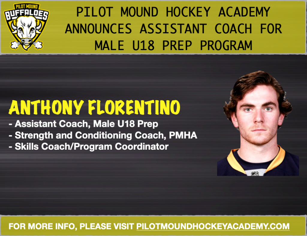 PMHA Adds Anthony Florentino to Coaching Staff - PILOT MOUND HOCKEY ACADEMY